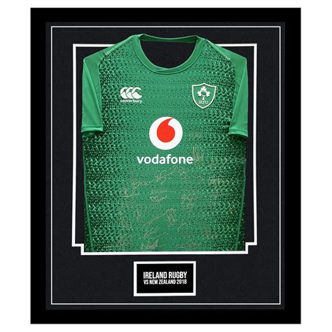 Signed Ireland Match Issue Framed Shirt Win Vs New Zealand 2018
