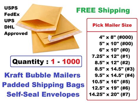 Large Padded Envelopes Sizes