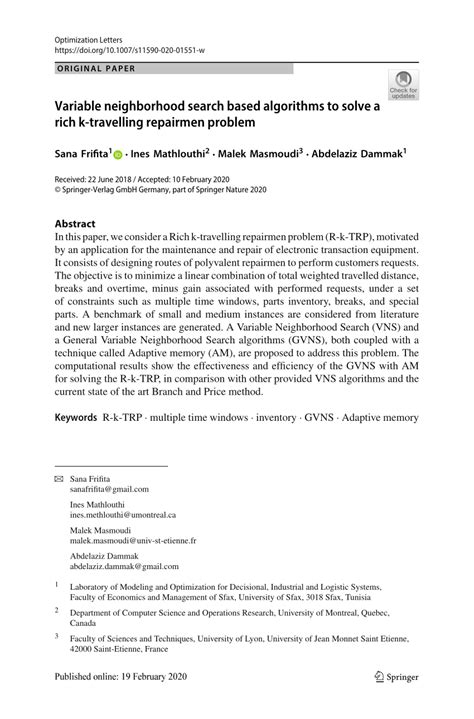 pdf variable neighborhood search based algorithms to solve a rich k