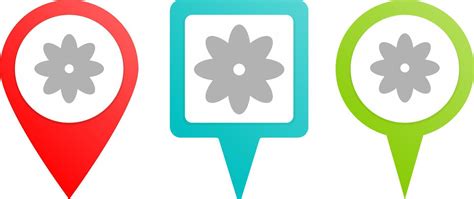 Flower Pin Icon Multicolor Pin Vector Icon Diferent Type Map And