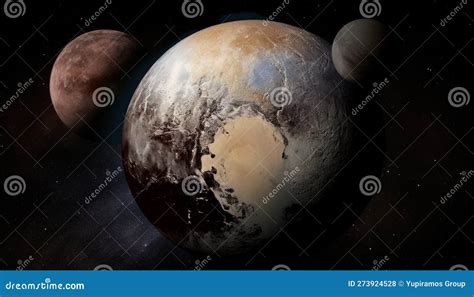 Star Shaped Satellite Orbits Planet Earth Moon Generated By Ai Stock