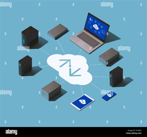 Data Transmission Cloud Storage And Data Hosting Solution Isometric