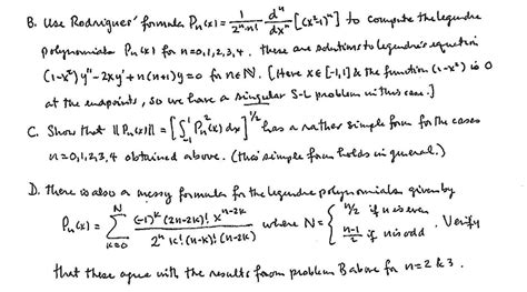 Solved B Using Rodrigues Formula Pn X 12n Middot N
