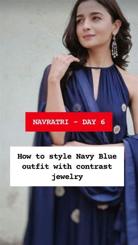 How To Style Navy Blue Outfit With Contrast Jewelry Shop Kundan Jewelry