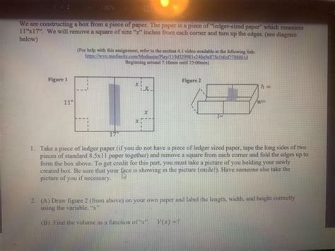 solved 100 we are constructing a box from a piece of paper