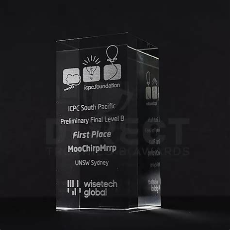 Crystal Pillar Block Trophy Direct Trophies And Awards