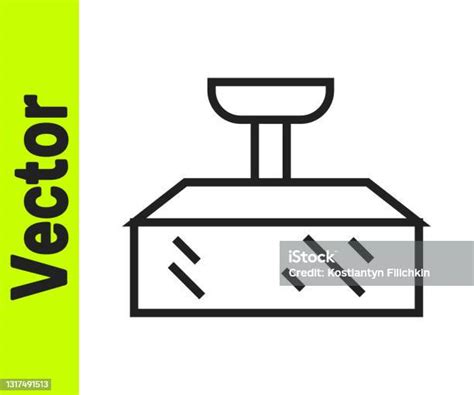 흰색 배경에 격리 된 소프트 박스 아이콘의 검은 줄 스튜디오 전구 그림자 반사 디자인 벡터 개념에 대한 스톡 벡터 아트 및 기타 이미지 Istock