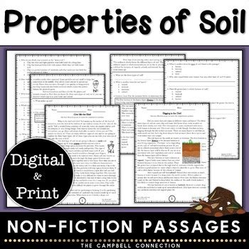 Types Of Soil Reading Passages Worksheets Layers Properties Soil Horizons