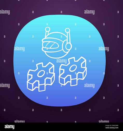 work bot app icon software application optimizer robot with cogwheels