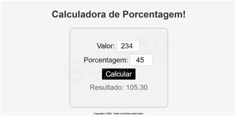 Calculadora De Porcentagem Feito Em Html Css E JavaScript Script Php Aqui Brasil Oficial