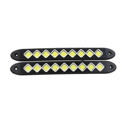 2pcs 유니버설 Drl Cob Led 주간 러닝 라이트 안개 조명 벤딩 방수 Anti Colli 화이트 무료 배송