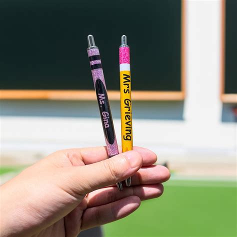 Stylo Crayon à Paillettes Avec Nom Personnalisé Lot De 2 Stylo Crayon