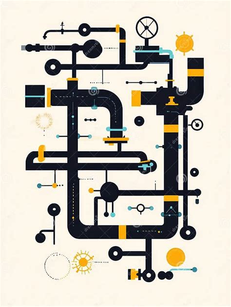 Infographic Displaying Gas Pipelines And Flow Patterns In A Minimalist And Modern Design