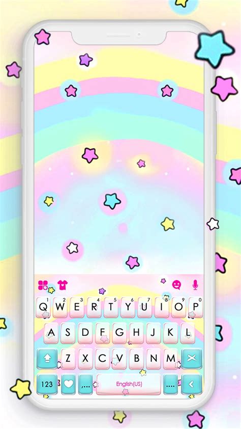Cute Rainbow Stars Keyboard Background Per Android Download