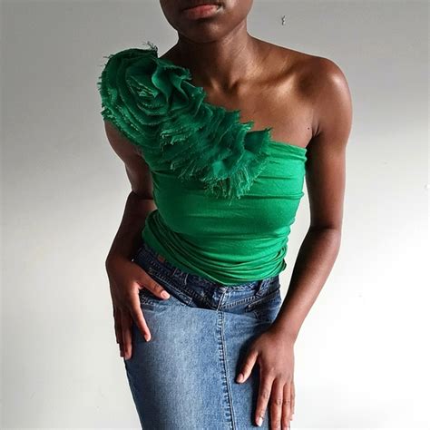 In9 Tops Vintage Assymtrical Rossette Top Poshmark