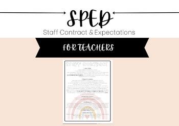 Staff Contract And Expectations For Special Ed By Sped With Megrae