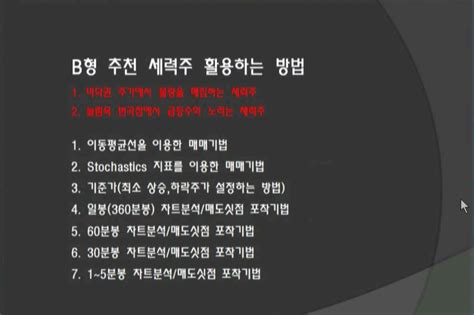 주식네비게션 성공하는 투자 B형 세력주 매매기법