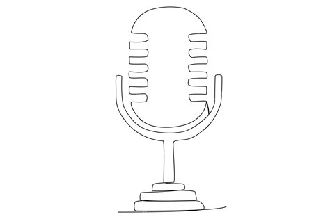 Premium Vector A Classic Mic For Radio Broadcasters One Line Art