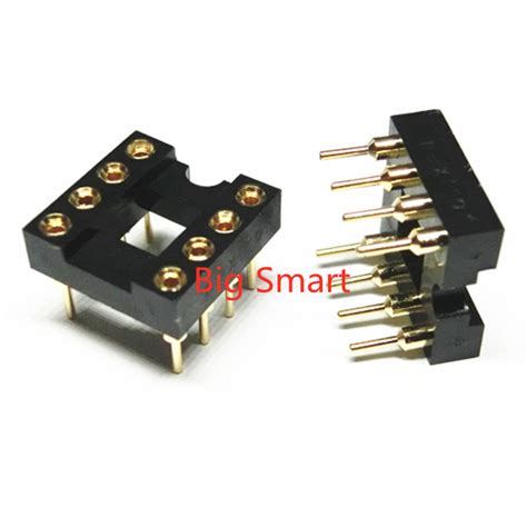 10pcs 8pin Fully Gold Plated 8p Round Hole Ic 8 Pin Base Dip 8 Round