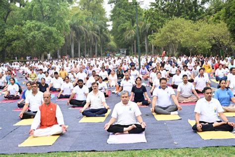 Ashwini Vaishnaw Participates In Yoga Day Event At Lodhi Garden The
