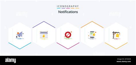 Notifications 25 Flat Icon Pack Including Notification Alarm Notification Smartphone Mobile
