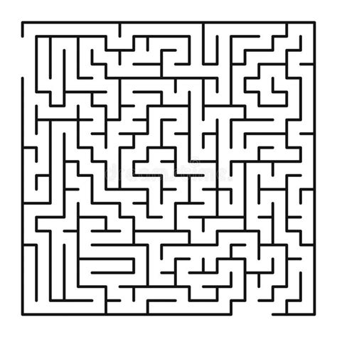 Maze Shape Design Element There Is One Entrance And Exit And One