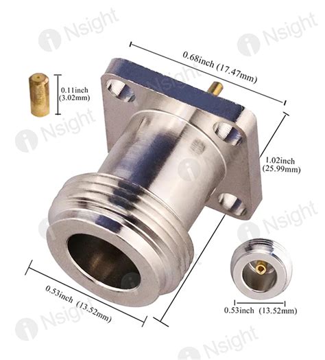 2pcslot N Type Coaxial Adapter Chassis N Female Jack 4 Hole Panel Mou