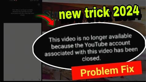 This Video Is No Longer Available Because The Youtube Account Associated Youtube Today Problem