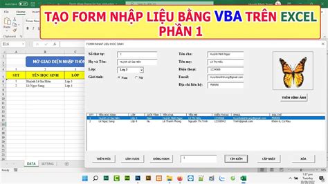 tạo userform nhập liệu bằng vb trên excel phần 1 tạo sheet dữ liệu