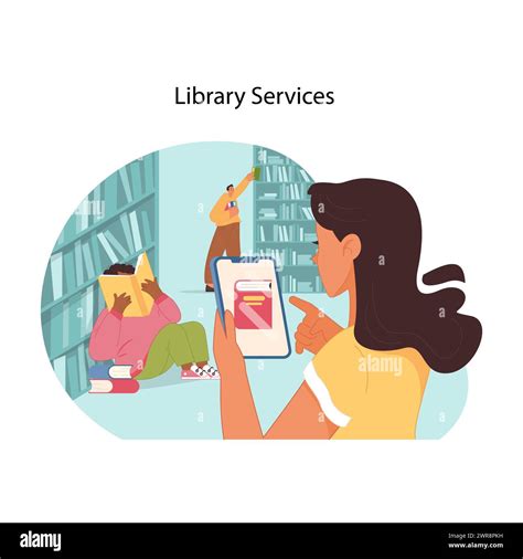 Library Interaction Concept People Of Various Ages And Races Using