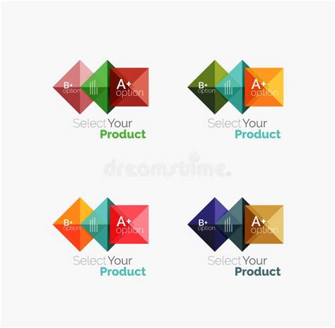 Set Of Abstract Square Interface Menu Navigation Button Stock Vector Illustration Of Design