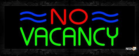 No Vacancy With Blue Lines Neon Sign