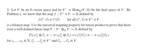 solved 2 let v be an rr vector space and let v∗ homr v r