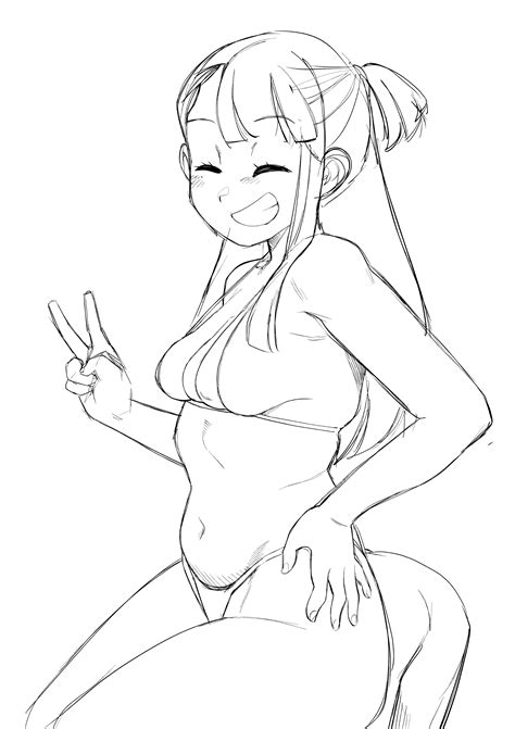 rule 34 akko kagari bikini cloudxmoe line art little witch academia