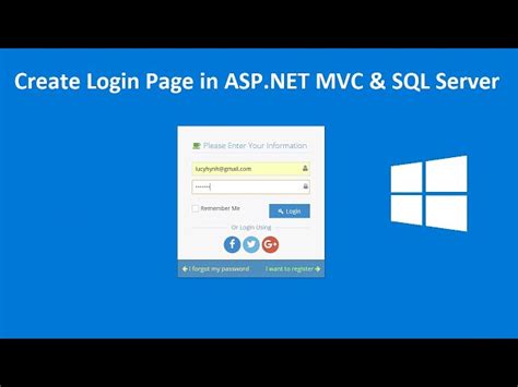How To Create Login Page In Asp Net Mvc Using D Procedure In Asp