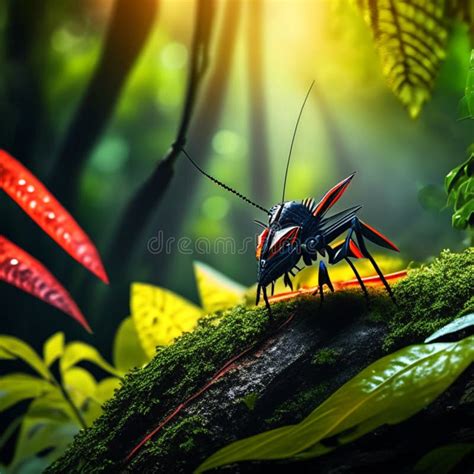 Cockroach In The Jungle Wildlife In The Tropics Stock Illustration