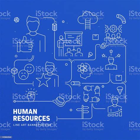 인적 자원 벡터 배너 디자인 개념입니다 웹 사이트 프리젠 테이션 등에 대한 개요 선 아이콘 벡터 일러스트 템플릿 0명에 대한 스톡 벡터 아트 및 기타 이미지 Istock