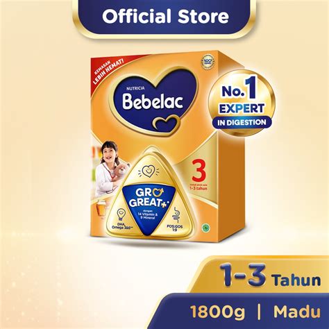 Promo Bebelac 3 Madu Susu Pertumbuhan Bubuk 1800 G Diskon 19 Di Seller