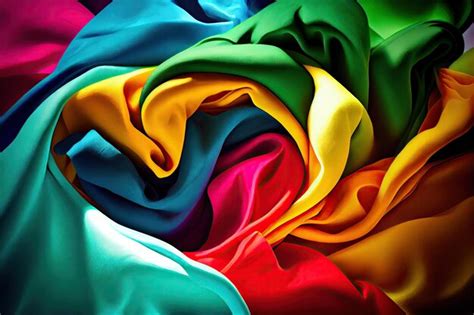 Premium Ai Image Colorful Textile Background Vivid Wave Fabric Textured Pattern Ethnic Wavy