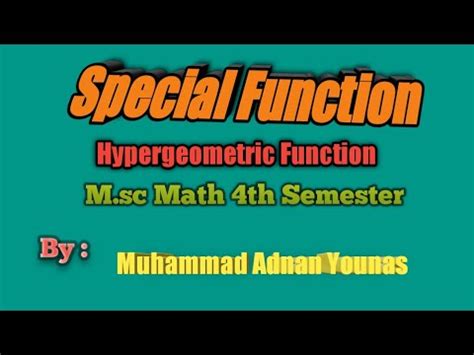 Hypergeometric Function YouTube