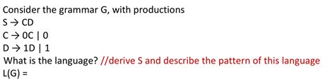 Solved Consider The Grammar G With Productions Chegg Com