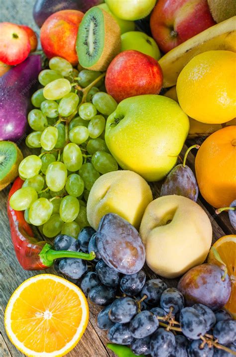 Premium Photo Wide Variety Of Fruits And Vegetables Closeup