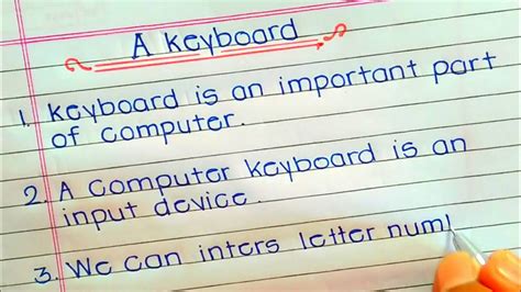 Essay On Keyboard 10 Line On Keyboard Essay Writing On Keyboard
