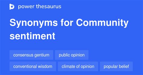 Community Sentiment Synonyms 84 Similar Words And Phrases