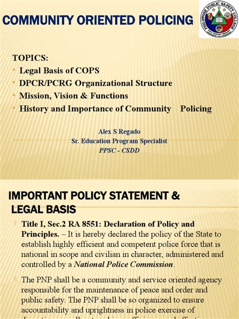 Community Oriented Policing Philippines Pdf Community Policing Police