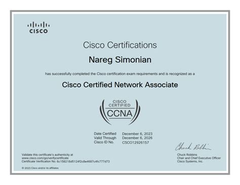 Cisco Certified Network Associate Certificate