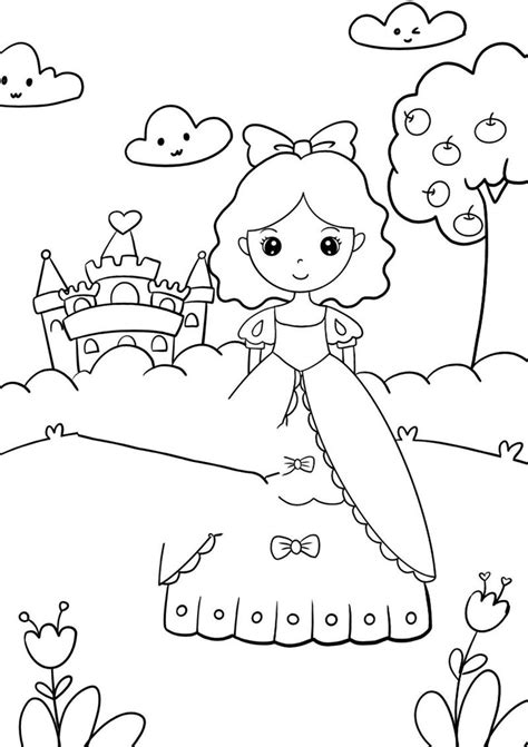 小公主在城堡简笔画大全（共12张） 简笔画图片大全