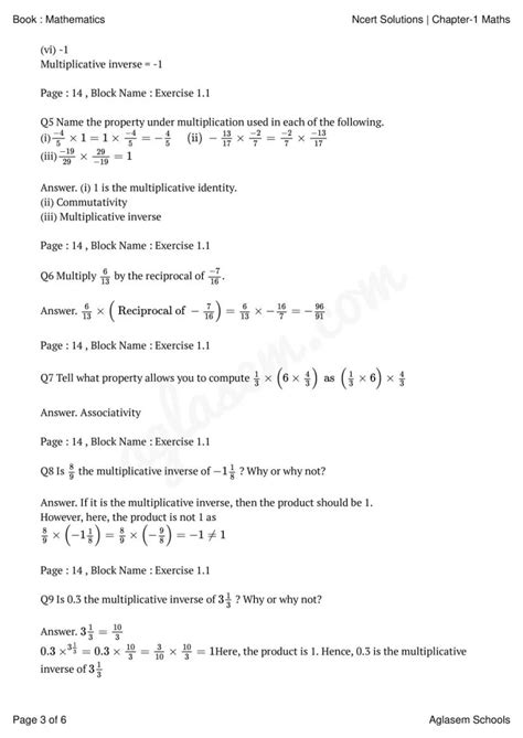 Ncert Solutions Class 8 Maths Chapter 1 Rational Numbers