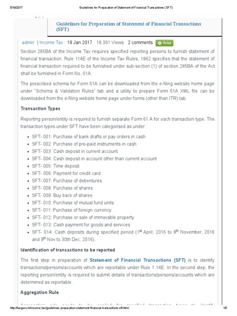 Sft Guidelines For Income Tax Reporting Pdf Financial Transaction