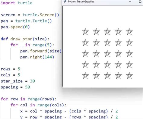 nested loops with python turtle